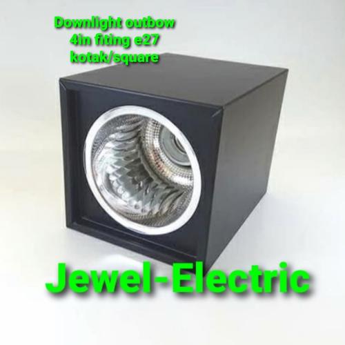 Jual Lampu Downlight Outbow 4in 4inch Kotak/Square Lampu kanopi 4" E27 ...