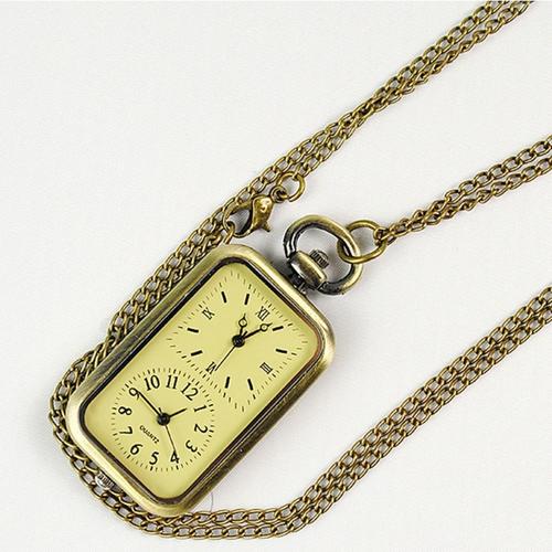 Jual Vintage Quartz Steampunk Pocket Watch Dual Double Time Zone ...