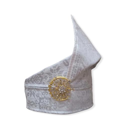 Jual TANJAK MELAYU FULL SONGKET PREMIUM IKAT MAHKOTA ALAM - putih perak ...