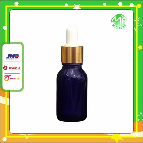 Jual BOTOL PIPET 15ml KACA BIRU TEBAL Ring Emas Gold - Karet hitam ...