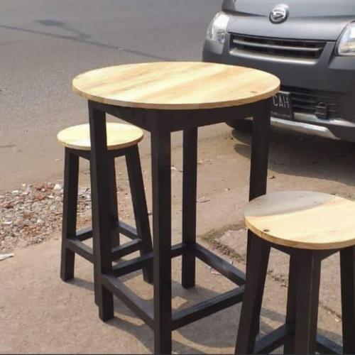 Jual set meja makan cafe/resto kayu jati belanda satu meja dua kursi ...