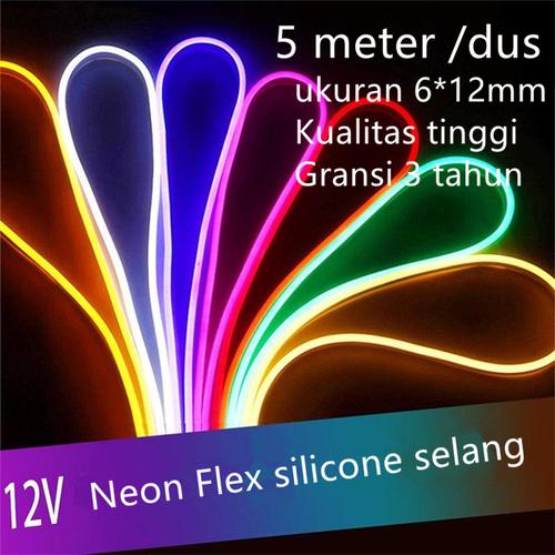 Jual Neon flex DC 12V 5meter warna putih merah orange biru ungu hijau ...