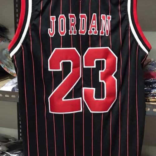 Jual BAJU JERSEY BASKET NBA BULLS GARIS JORDAN (23) GRADE ORI - Hitam ...