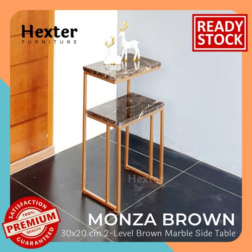 Jual MONZA - Rak Marmer Coklat Meja Sudut Samping Brown Marble Side ...