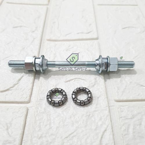 Jual AS KECIL RODA DEPAN SEPEDA MUR 13 DRAT 5/16 SET PELOR TEBAL HITAM ...