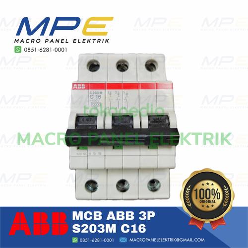 Jual MCB ABB S203M C16 3P 10kA / MCB ABB S203 M 16A 3 Phase 10kA Original - Jakarta Pusat ...