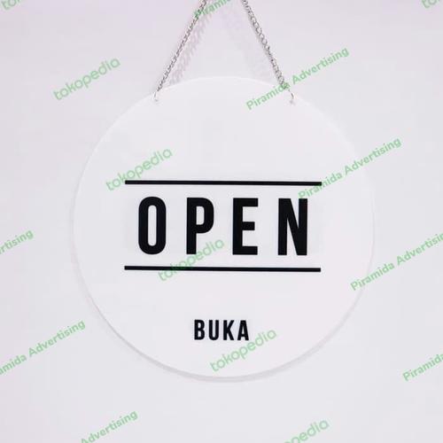 Jual sign board akrilik gambar papan tulisan open close buka tutup ...