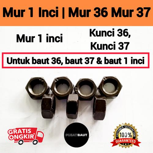 Jual Mur 1 Inci Mur 37 Mur 38 Mur Kunci 37-38 Mur Inci Hex Besi Drat ...