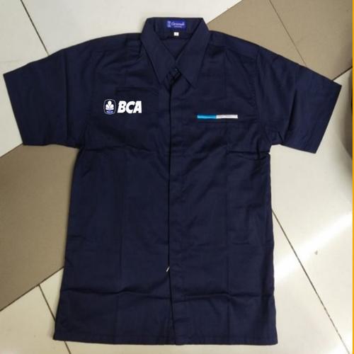 Jual Kemeja Bank BCA Seragam Bank BCA Navy Lengan Pendek Pria - Navy, M ...