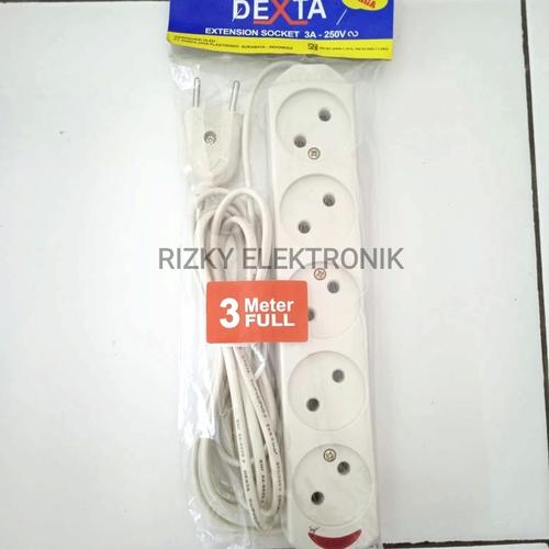 Jual Stop Kontak Colokan Listrik Gepeng 5 Lubang + Kabel 3 Meter Full ...