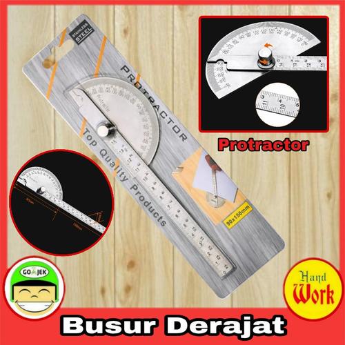 Jual Penggaris Busur Derajat 180⁰ Stainless steel Sudut Protracktor ...