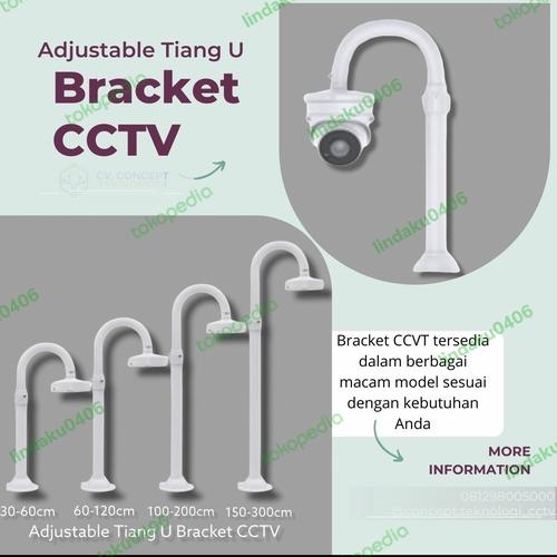 Jual TIANG BRACKET U UNTUK CCTV ADJUSTABLE 60CM - 120CM / BRACKET CCTV ...