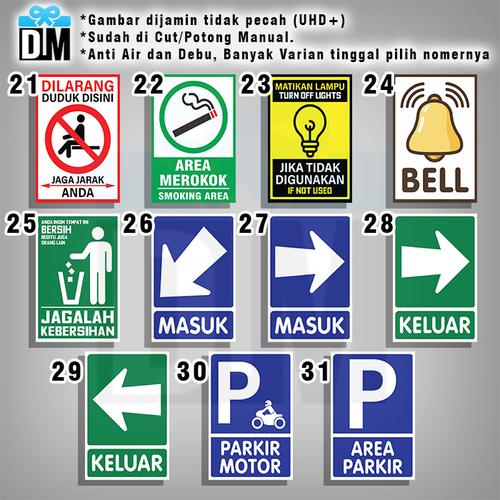 Jual Sticker Warning Peringatan Sign Rambu Bell Lampu Area Rokok 8x12cm ...