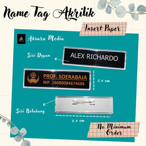 Jual Name Tag Akrilik Insert Paper - Custom - Peniti - Kota Surabaya ...
