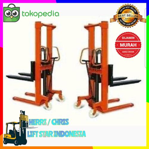 Jual hand lift 1.5ton/1.6m hand stacker hand pallet forklift porklip ...