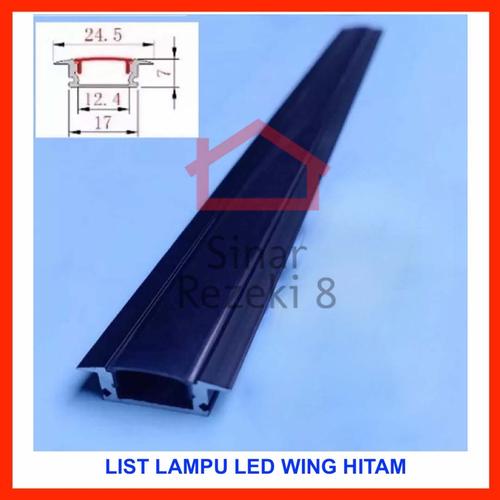 Jual List Lampu LED Strip Rumah 1M / Cover Aluminium Casing Lis Housing ...