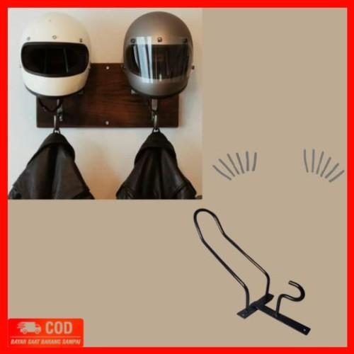 Jual Standing Helm Rak Helm Tempel Dinding / Gantungan Helm 3 Pin Besi ...