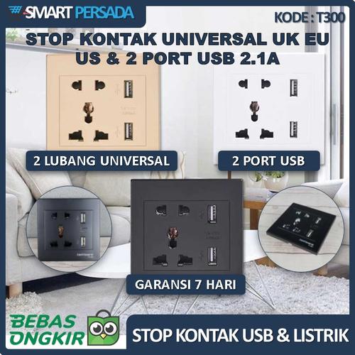 Promo Colokan Listrik Stop Kontak Dinding 2 Port USB dan 2 Lupang ...