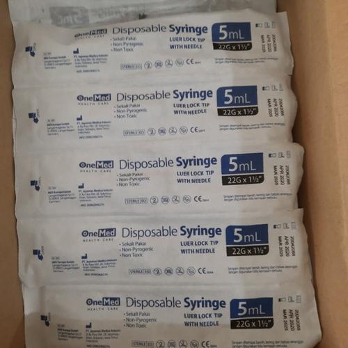 Jual Spuite 5cc Onemed / Syringe 5ml One med / Suntikan 5 cc / Spuit 5 ...