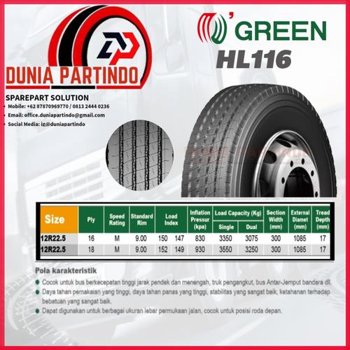 Jual Ban Bus 12R22.5 16PLY OGREEN H116 - Kab. Bogor - DUNIA PARTINDO ...