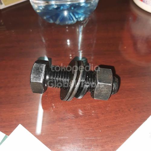 Jual baut mur 2 ring plat 1 ring per m16 x 55 full drat kunci 24 baja 8 ...
