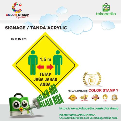 Jual Papan Nama Akrilik/Sign/Tanda/Jaga Jarak - Kota Bandung - Color ...