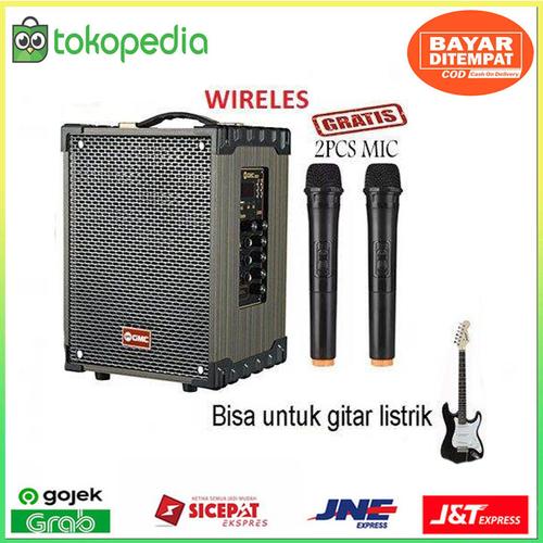 Jual Speaker Portable GMC 899P Bluetooth Karaoke 2 Mic Wireless NEW ...