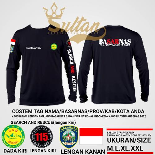 Jual KAOS BASARNAS//BAJU BASARNAS FULL SABLON//SERAGAM HITAM BASARNAS ...