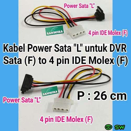 Jual Kabel Power Sata utk DVR, Sata (F) to 4 pin IDE Molex (F) - P : 30 ...