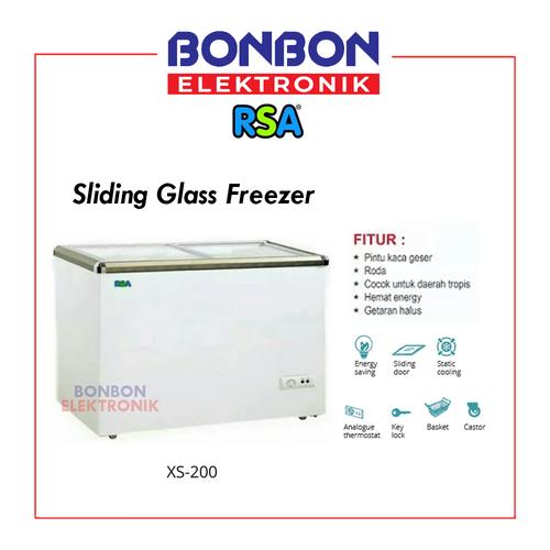 Promo RSA Sliding Flat Glass Freezer XS-200 / XS200 171L Cicil 0% 3x ...