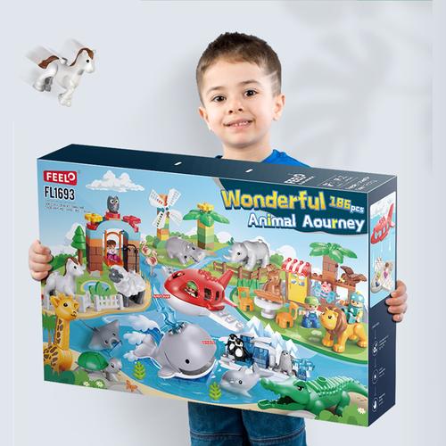 Jual Feelo 186 Pcs Animal Building Block Mainan Edukasi Susun Balok ...