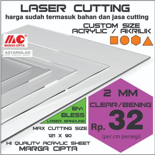 Jual Promo Acrylic Sheet 2mm / Akrilik Lembaran custom persegi laser ...