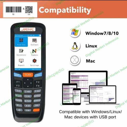 Jual Mini Data Collector Scanning Scanner Wireless Barcode Reader 1D ...