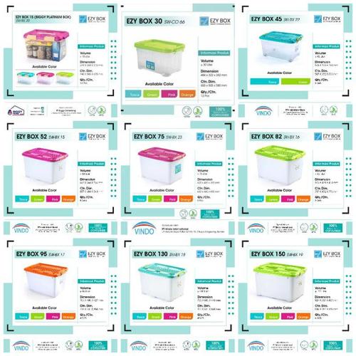 Jual CONTAINER BOX EZY 10-15-30-45-52-75-82-95-130-150 LITER VINDO ...