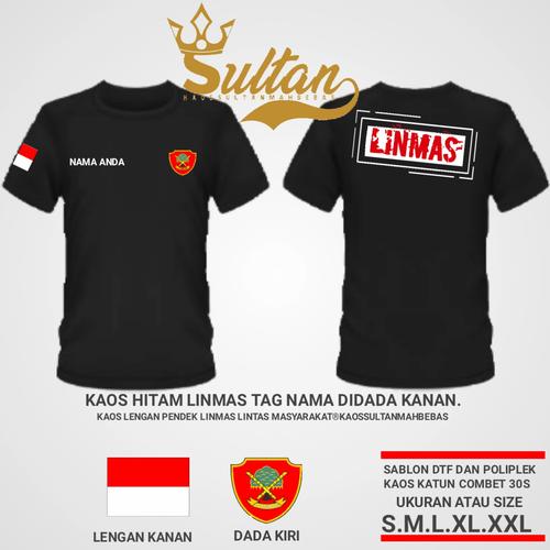Jual TSHIRT LINMAS/BAJU LINMAS/KAOS LINMAS/SERAGAM LINMAS - Hitam, M ...