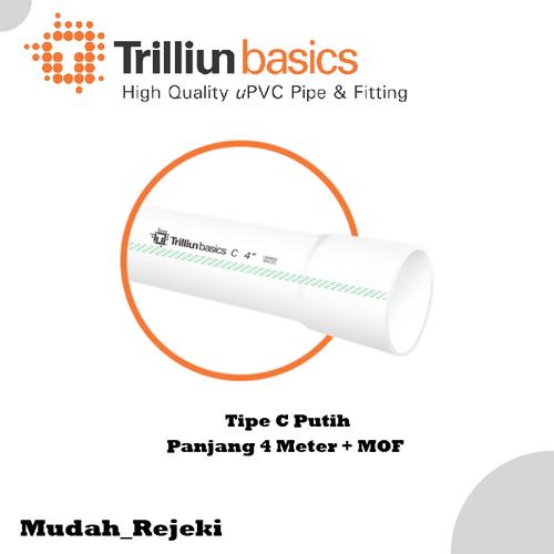 Jual Pipa uPVC Trilliun Basics C Putih 4 Meter MOF - 1/2 Inch - Kota ...