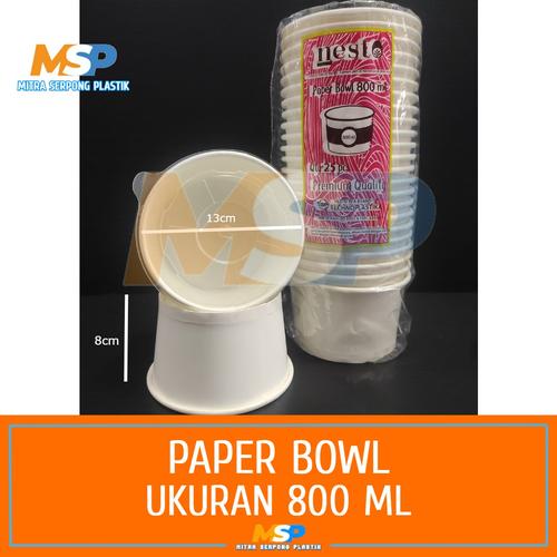 Jual PAPER BOWL / RICE BOWL ISI (25PCS) - 650ml (Badan) - Kab ...