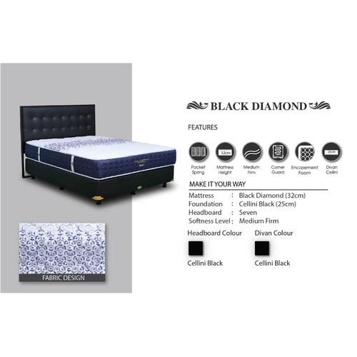 Jual MATRAS SPRINGBED CENTRAL BLACK DIAMOND T.32CM - 120, BED SET ...