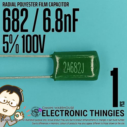 Jual 682 POLYESTER FILM CAPACITOR 6.8NF 5% 100V KAPASITOR MYLAR - Kota ...