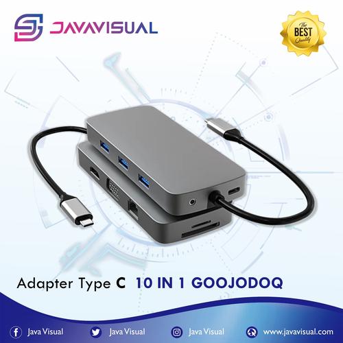 Jual ADAPTER USB C 10 In 1 HUB Port Layar Type C Ke HDMI 4K RJ 45 ...