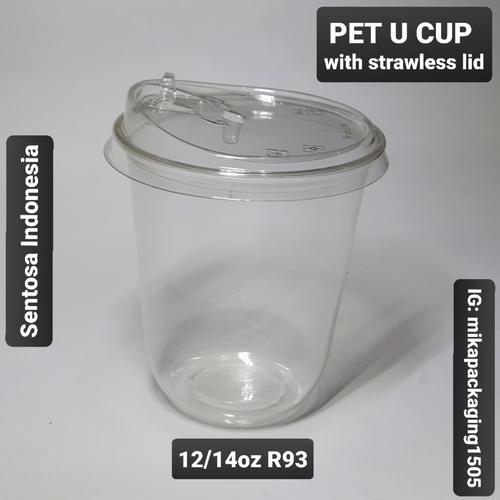 Jual PET OVAL CUP 14 OZ SJP + TUTUP STRAWLESS SIP DIJUAL PER 50 SET ...