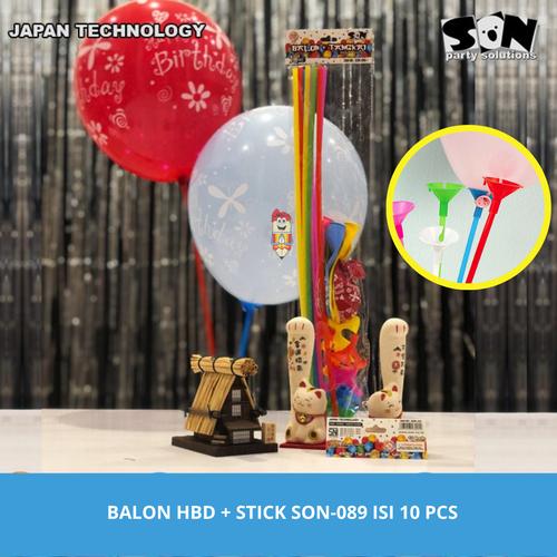 Jual Balon Ulang Tahun / Balon HBD / Balon + Stick / Isi 10 Pcs - Kota ...