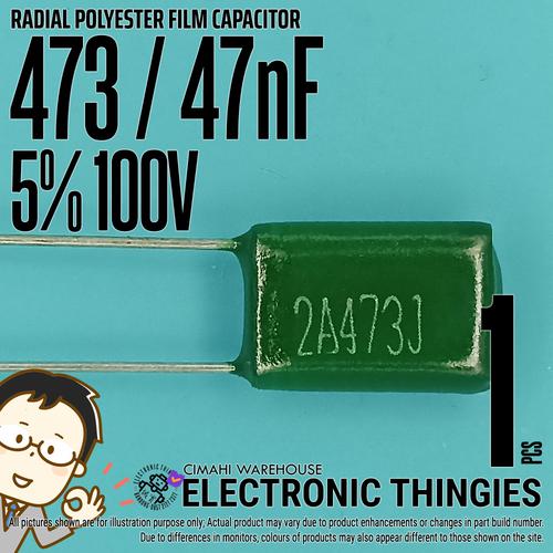 Jual 473 POLYESTER FILM CAPACITOR 47NF 5% 100V KAPASITOR MYLAR - Kota ...