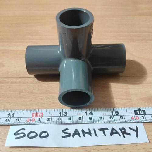Jual 4-Way Side Tee 3/4" SCG PVC - T Cabang 4 Fitting Pipa 90 ...