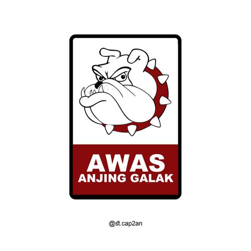 Jual Sticker Awas Anjing Galak Bulldog - Kota Depok - RDP22 Store ...
