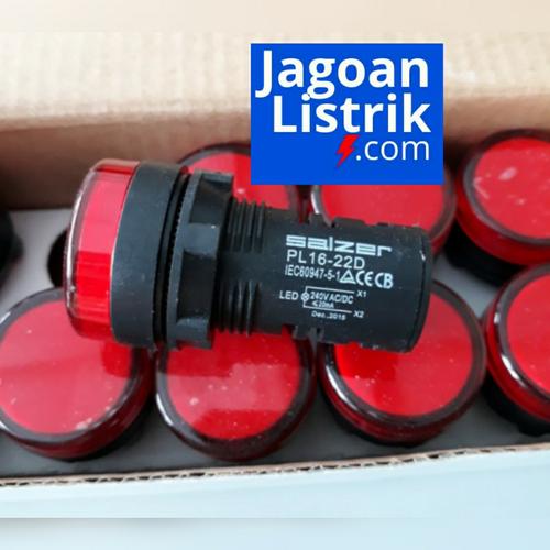 Jual Pilot Lamp LED 22mm 220V AC PL16-22D Salzer 220V - 240V Merah ...