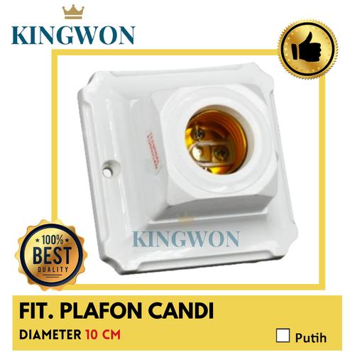 Jual FITTING LAMPU PLAFON SEGI BULAT FITTING PLAFON PUTIH E27 DEXICON ...