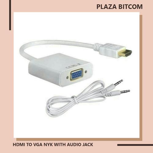 Jual ADAPTOR HDMI TO VGA NYK WITH AUDIO JACK | PLAZA BITCOM - Kab ...