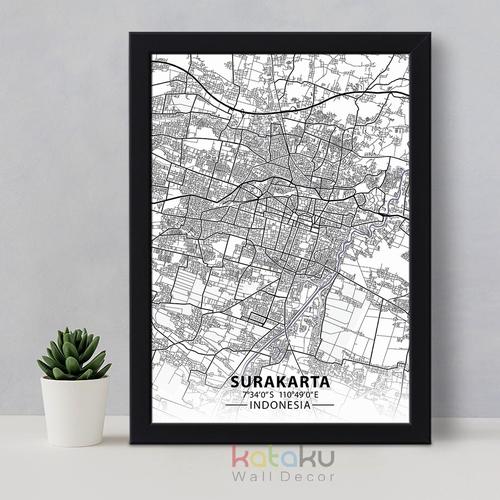 Promo Surakarta City Map Art Hiasan Dinding Poster Peta Kota Solo Wall ...