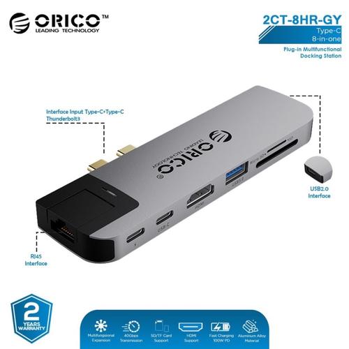 Jual USB HUB MACBOOK PRO 2020 Orico Original 8in1 Extension Thunderbolt ...